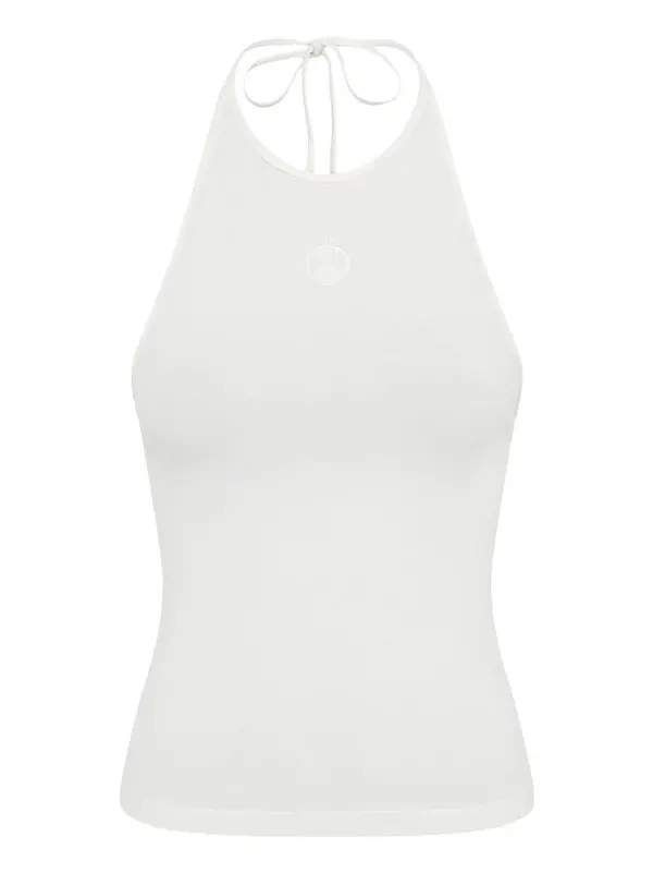 MARINE SERRE Pearl Logo Top - White