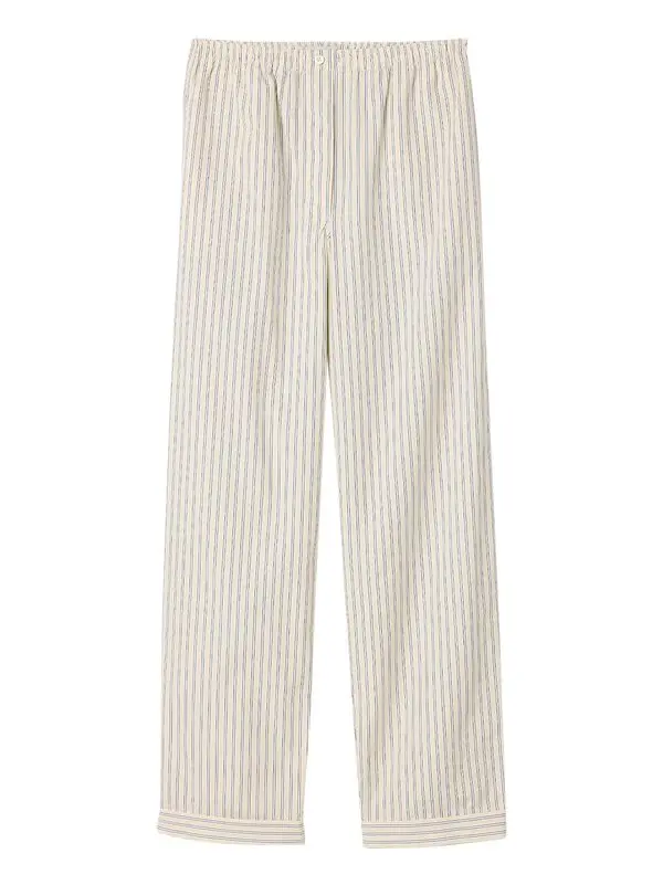 Miu Miu Striped Poplin Pants - Cream