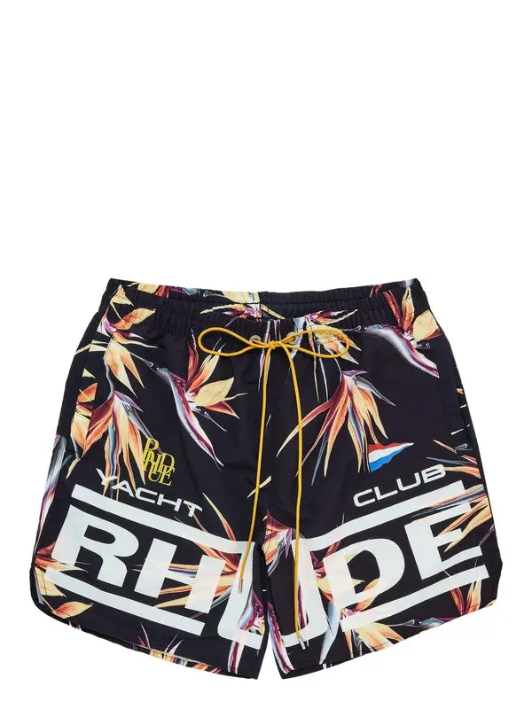 Rhude Regatta Club Hawaiian Swim Short - Black