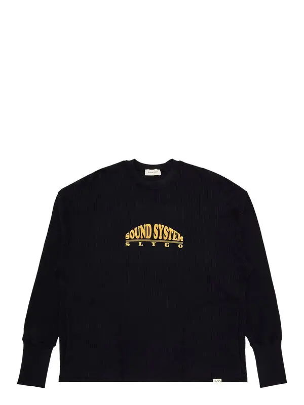 NICHOLAS DALEY Slygo Waffle Crewneck - Black