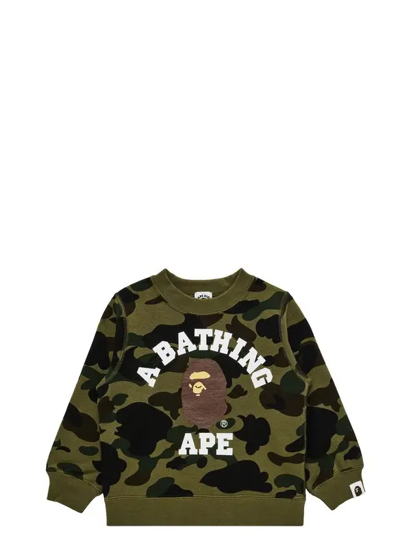 A BATHING APE 1st Camo College Crewneck Sweatshirt - Green
