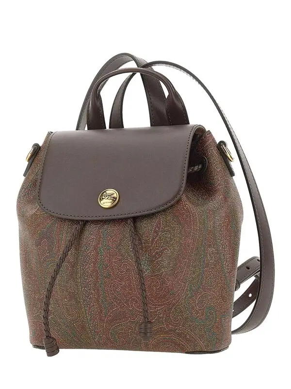 Etro Printed Backpack - Brown