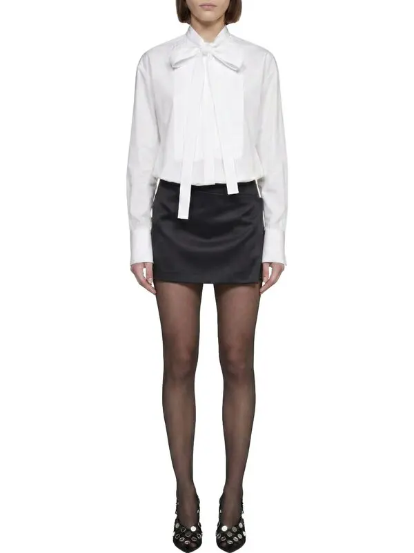 Attico Pleated Detail Shirt Dress - White