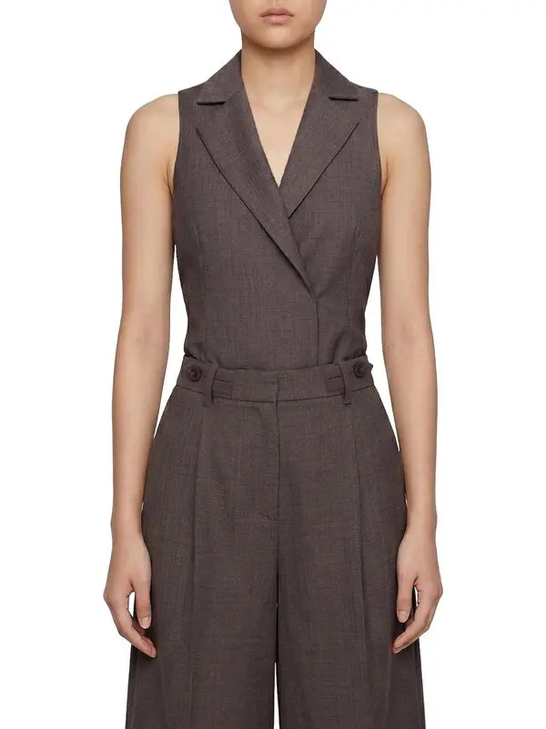 Liu Jo Viscose Blend Bodysuit Vest - Black