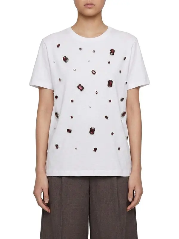 Liu Jo Embroidered Crystal T-shirt - White