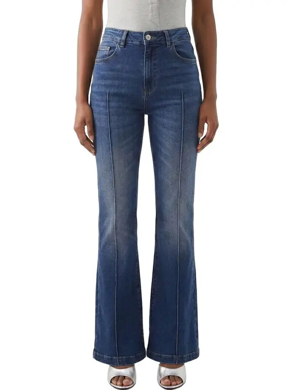 Patrizia Pepe Stretch Denim Flared Jeans - Blue