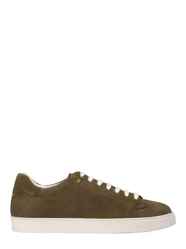 DOUCAL'S Suede Lace Up Sneakers - Cocoa