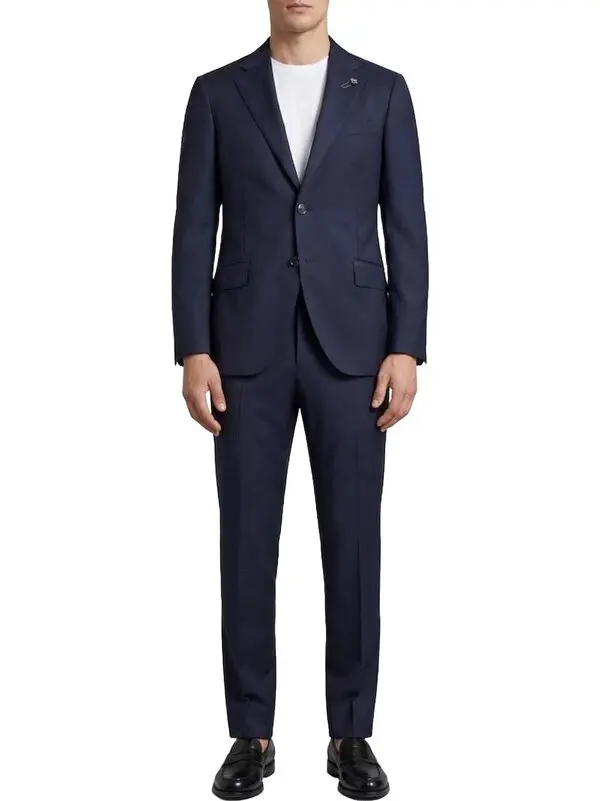 LARDINI Single-breasted Virgin Wool Suit - Navy