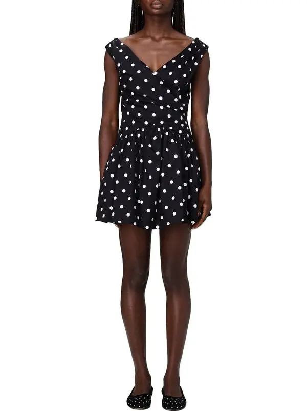 SELF-PORTRAIT Polka Dot Dress - Black