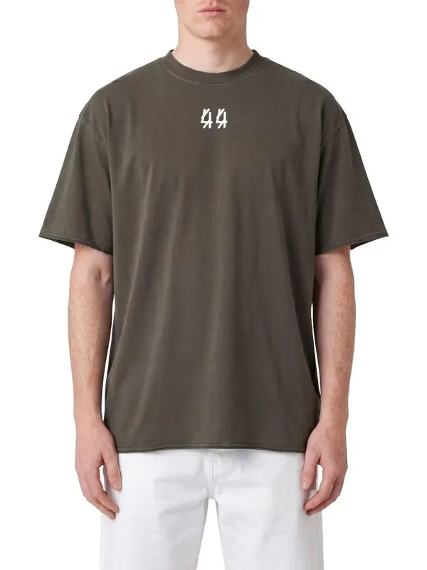 44 LABEL GROUP Cotton T-shirt With Logo - Grey