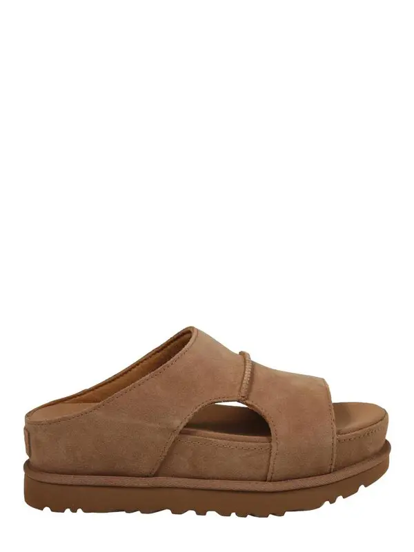 UGG Goldenstar Hi Suede Wedge Sandals - Brown