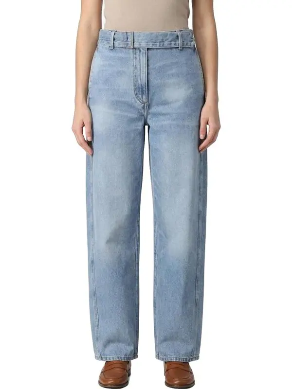 Magda Butrym Cotton Denim Wide Leg Jeans - Blue