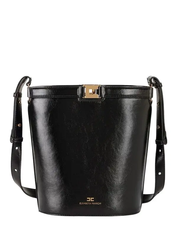 Elisabetta Franchi Mini Bucket Bag - Black