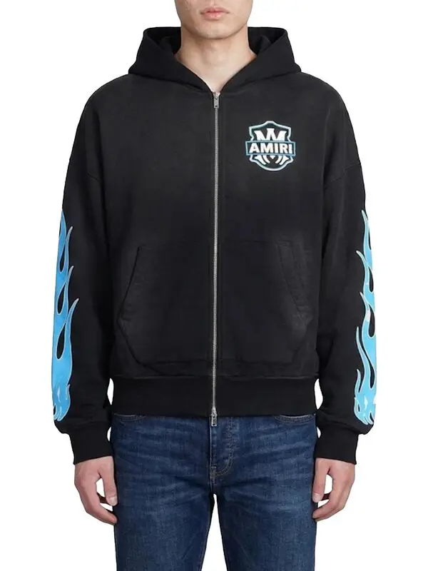 Amiri Flame Graphic Hoodie - Black