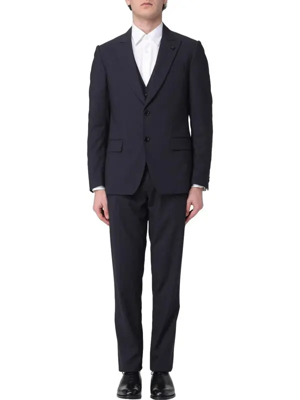 LARDINI Single-breasted Wool Blend Suit - Blue