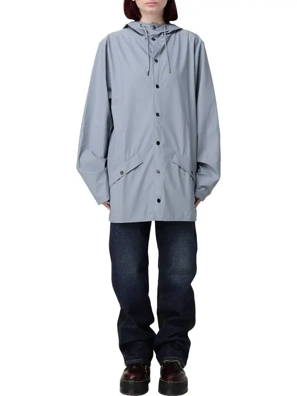Rains Hooded Waterproof Polyester Raincoat - Grey