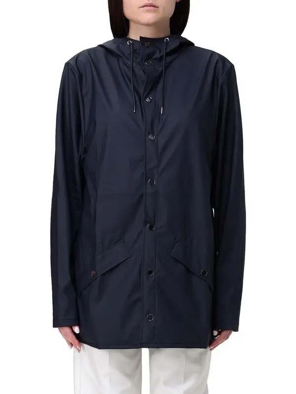 Rains Hooded Waterproof Polyester Raincoat - Navy