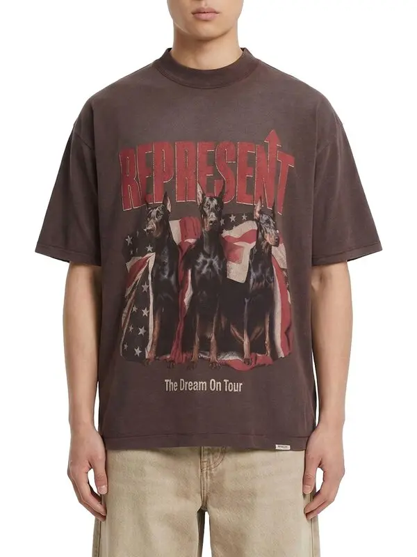 REPRESENT Printed Cotton T-shirt - Black