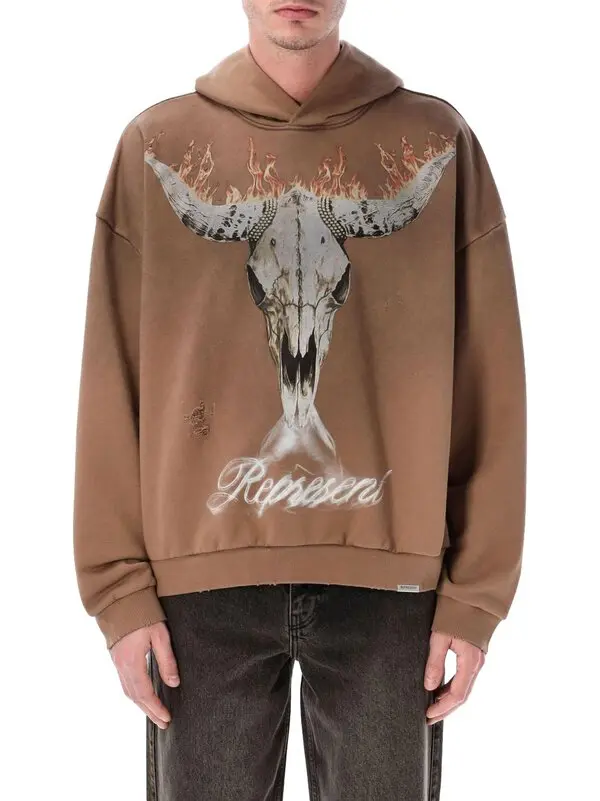 REPRESENT Printed Sweatshirt - Brown