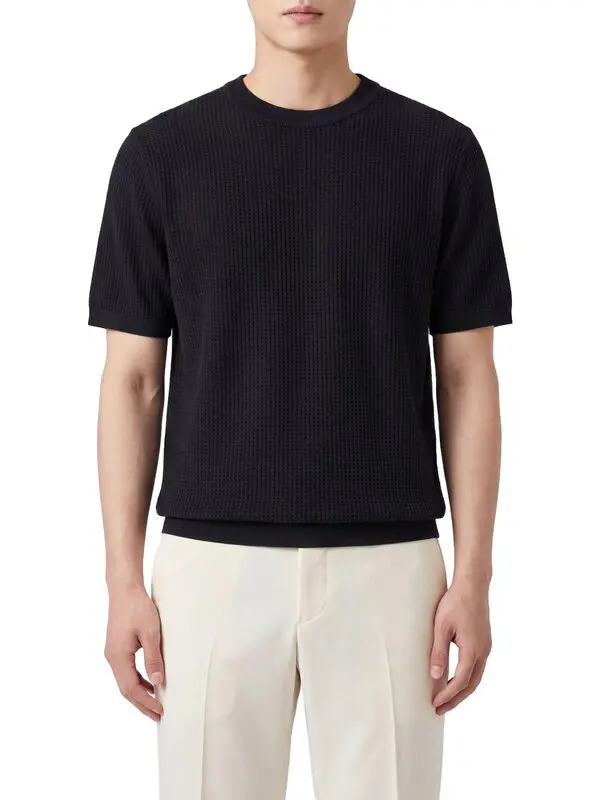 KANGRA Cotton Crew Neck Pullover - Black