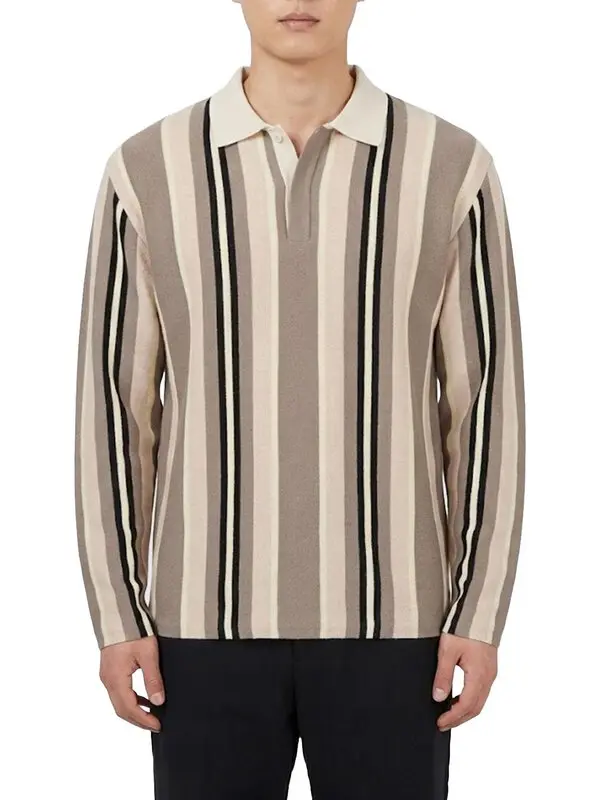 Guest In Residence Striped Cashmere Polo Shirt - Red