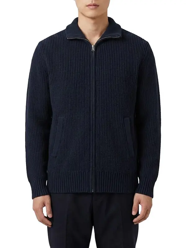 Guest In Residence Cashmere Zip Cardigan - Navy