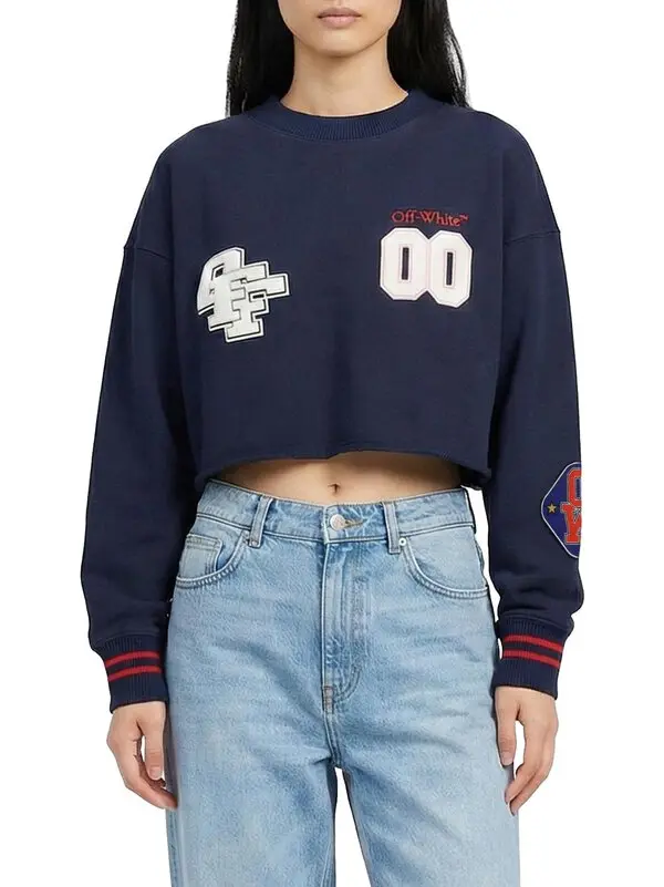 Off-White Cropped Sweatshirt - Blue