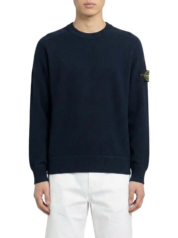 Stone Island Cotton Crew Neck Pullover - Blue