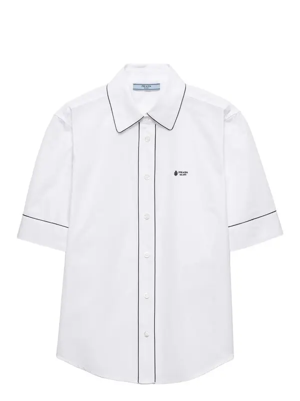 Prada Short-sleeved Poplin Shirt - White