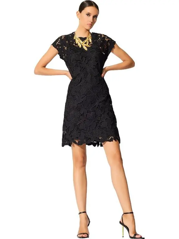 Natori Floral Lace Mini Dress - Black