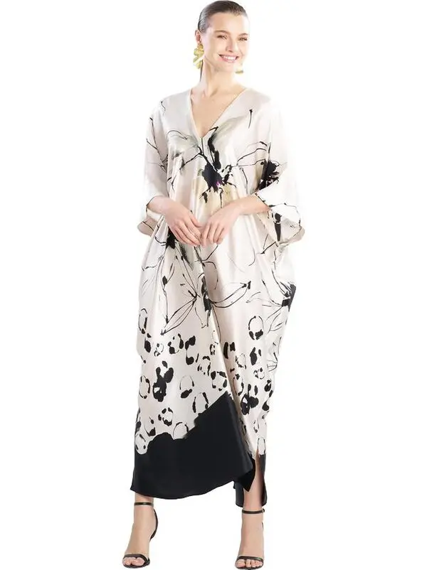 Natori Yumi Silk Caftan - White