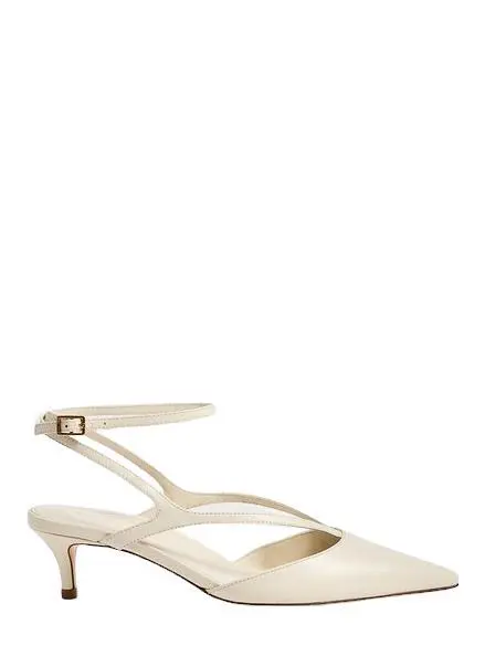 Marion Parke Hazel Kitten Heel Slingbacks - Natural