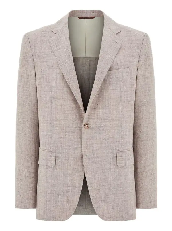 Canali Wool, Silk And Linen Regular-fit Jacket - Beige