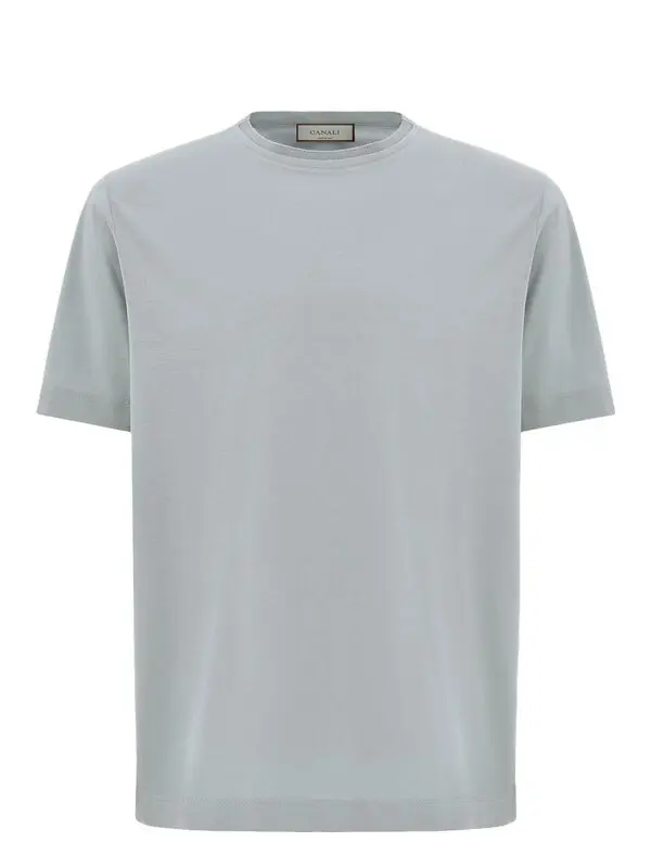 Canali Brianza Lisle Cotton T-shirt With Double Collar - Green
