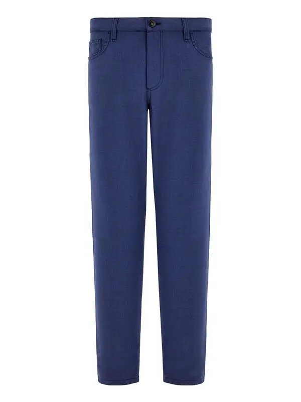Canali Air Force Five Pocket Trousers - Blue