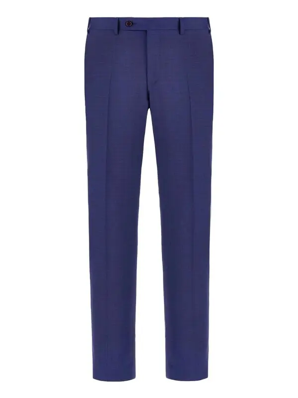 Canali Wool Regular-fit Trousers - Blue