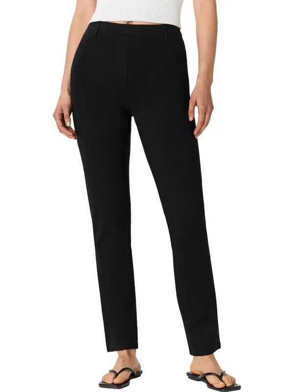 Quince Ultra-stretch Ponte Straight Leg Trousers - Black
