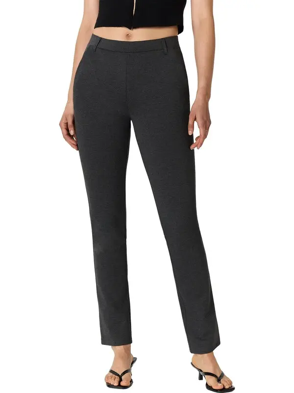 Quince Ultra-stretch Ponte Straight Leg Trousers - Charcoal