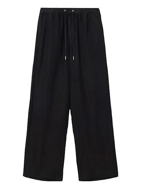 ALLSAINTS Loose Fit Straight-leg Linen Trousers - Shaded Black