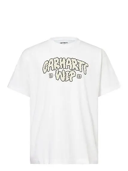 Carhartt Work In Progress Cloud-script Relaxed-fit Cotton T-shirt - White