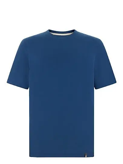 Boggi Milano Branded Short-sleeved Cotton-blend T-shirt - Air-blue