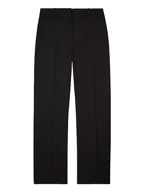The Kooples Wide-leg Wool Trousers - Black