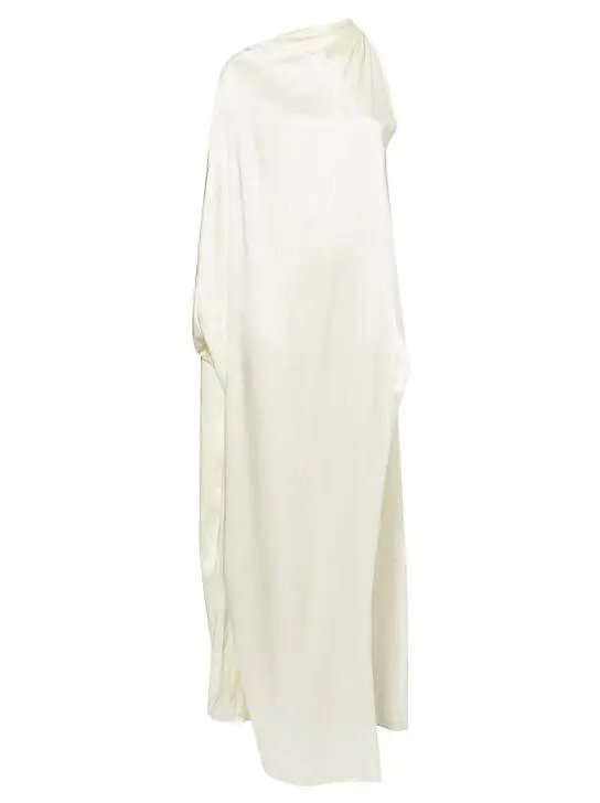 DEME Alice Asymmetric Silk Maxi Dress - Off White