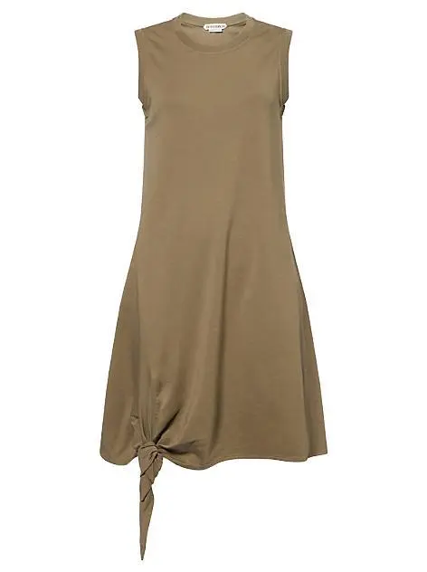JW Anderson Knotted-hem Sleeveless Mini Dress - Khaki