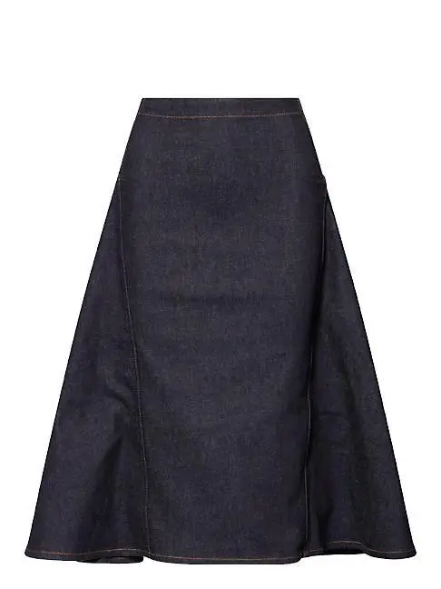 Jacquemus Denim Midi Skirt - Dark Navy