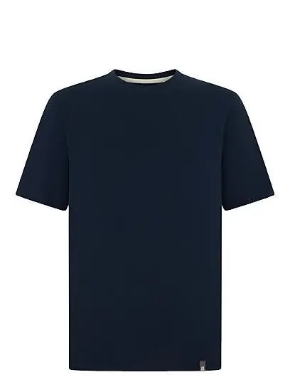 Boggi Milano Branded Short-sleeved Cotton-blend T-shirt - Navy Blue