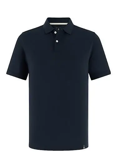 Boggi Milano Short-sleeved Piqué Cotton-blend Polo Shirt - Navy Blue