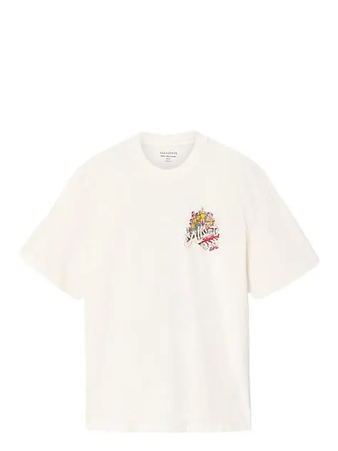 ALLSAINTS Roque Branded Cotton-jersey T-shirt Xxl - Chalk White