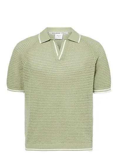 PERCIVAL Tennis Boxy Cotton Knitted Polo Shirt - Sage
