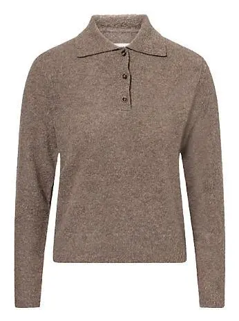 MAISON MARGIELA Four-stitch Knitted Wool Polo Jumper - Mud